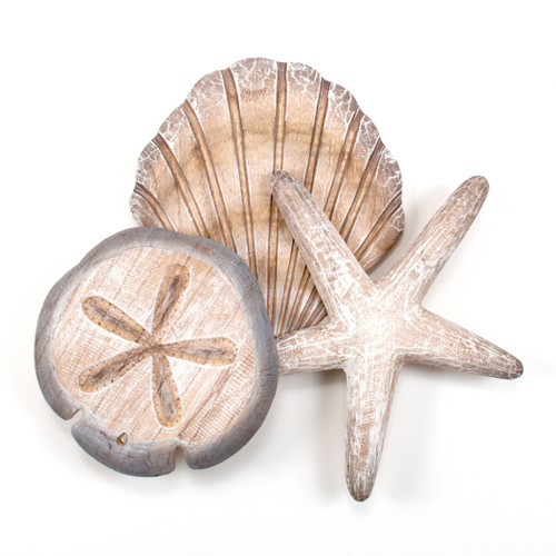 Large Shell Cluster Wooden Wall Sculpture