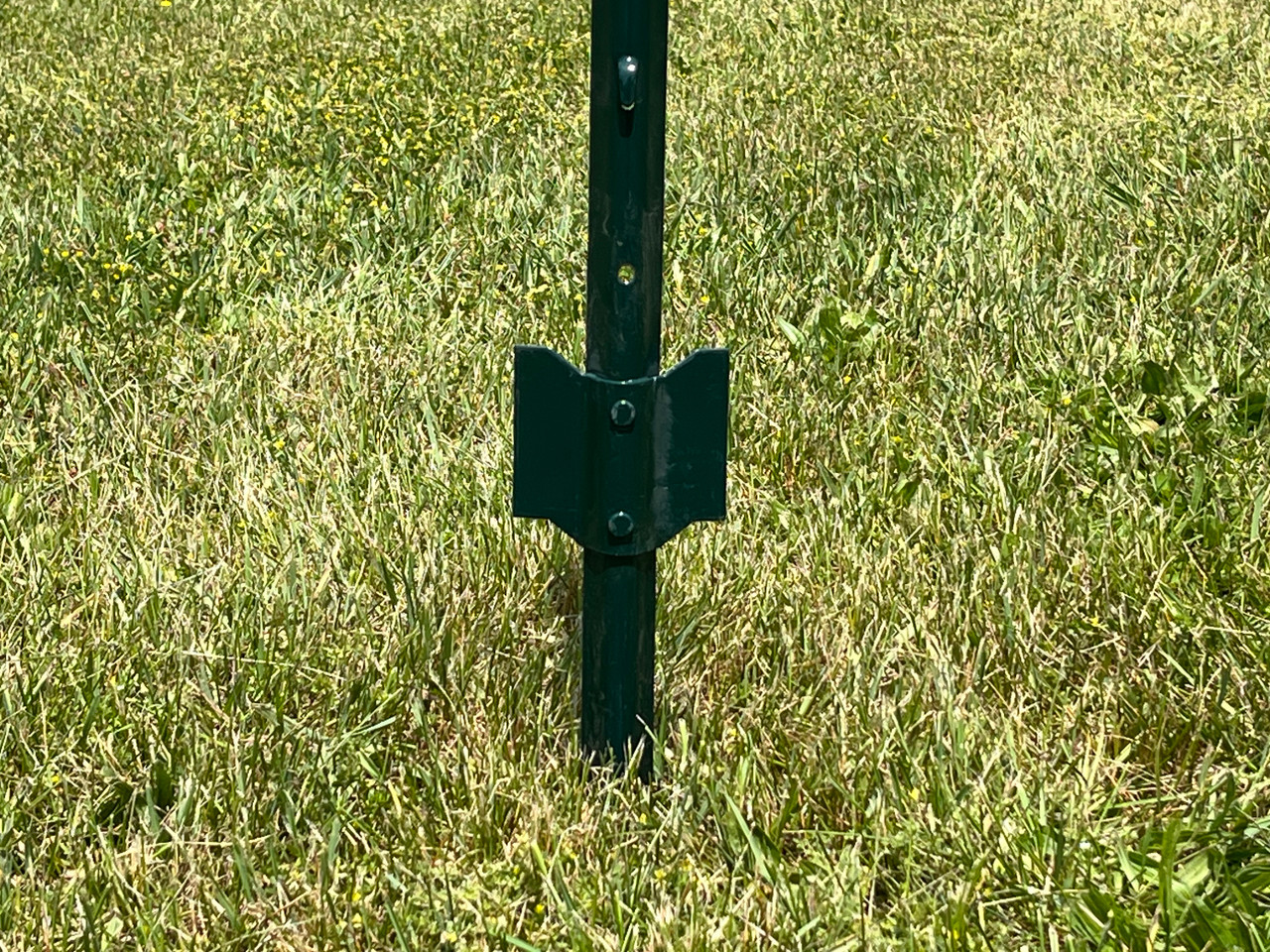 3' Green Steel U-Post with Anchor Plate