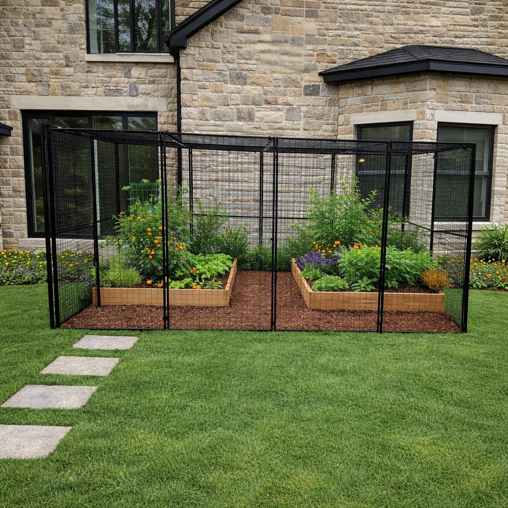 Heavy-Duty Paneled Garden Enclosure for Animal Protection - 6' High