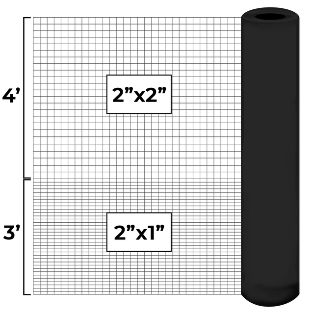 6' High Welded Wire Graduated Deer Fence Kit - 1x2" - 2x2" Mesh