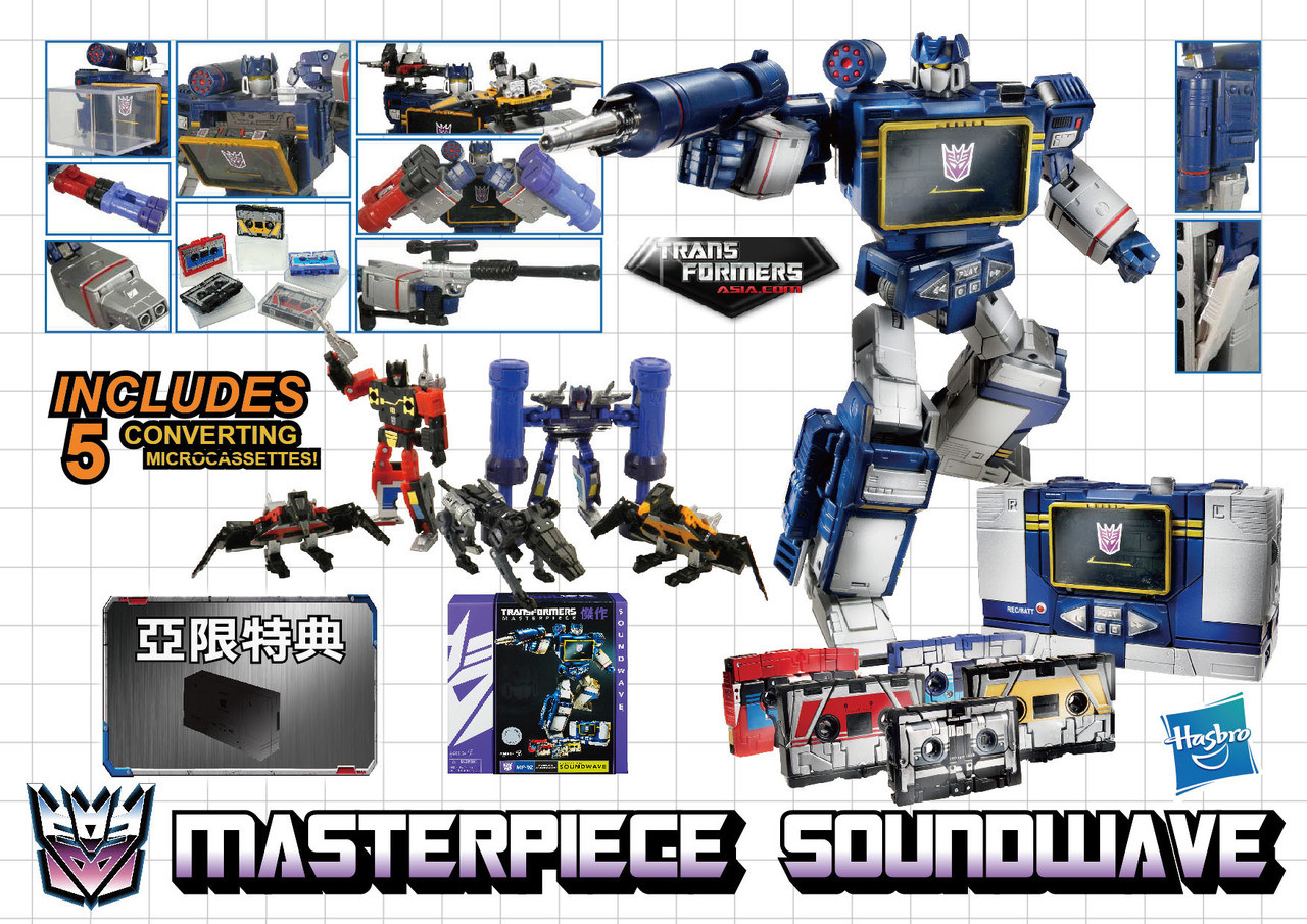 Transformers Year Of Goat Platinum Masterpiece MP-13 Soundwave with 5 Tapes