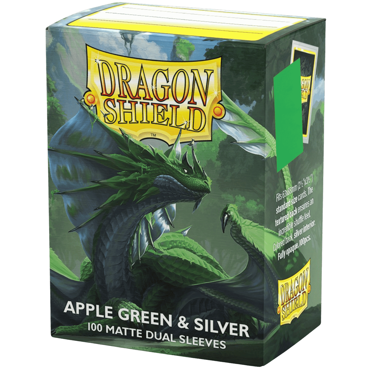 Dragon Shield Sleeves: Matte Dual - Apple Green & Silver (100Ct ...