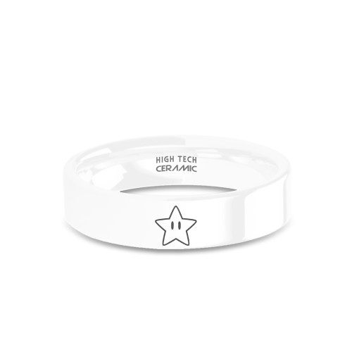 Invincible Starman Super Mario Engraved White Ceramic Ring - Timeless ...