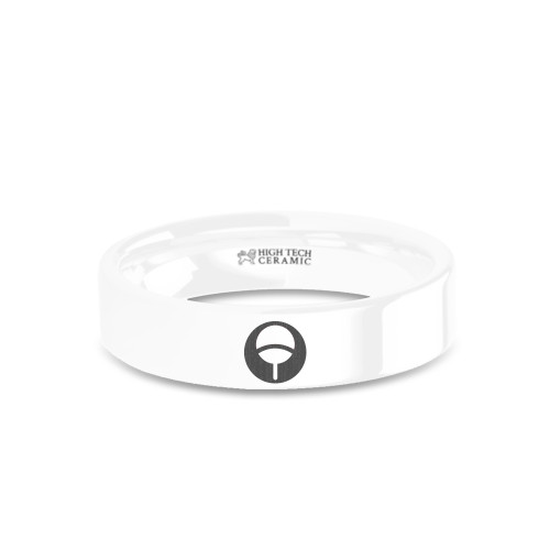 Naruto Uchiha Family Fan Emblem White Ceramic Wedding Band - Timeless ...