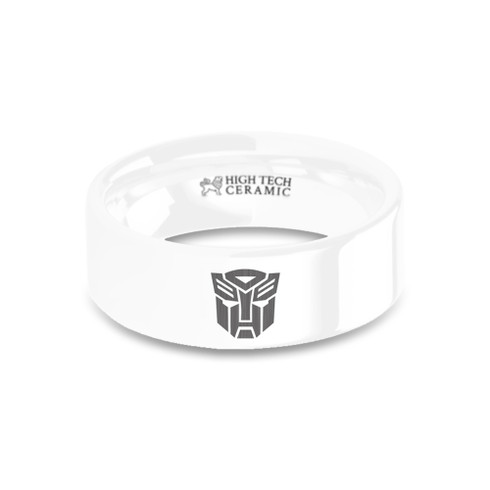 Autobots Transformers Insignia Engraved White Ceramic Ring - Timeless ...