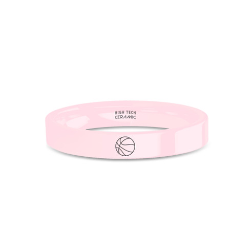 Basketball Baller Laser Engraved Pink Ceramic Ring - Timeless Tungsten ...
