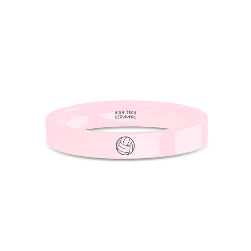 Volleyball Laser Engraved Pink Ceramic Wedding Band - Timeless Tungsten ...