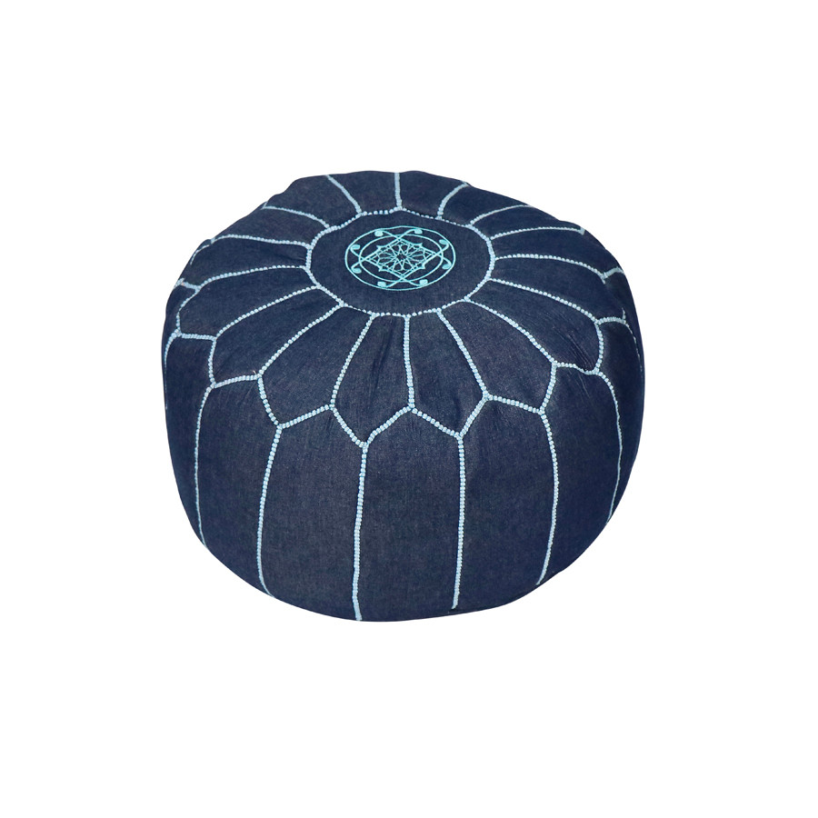 Moroccan Denim Pouf |Sheherazade® Home NYC