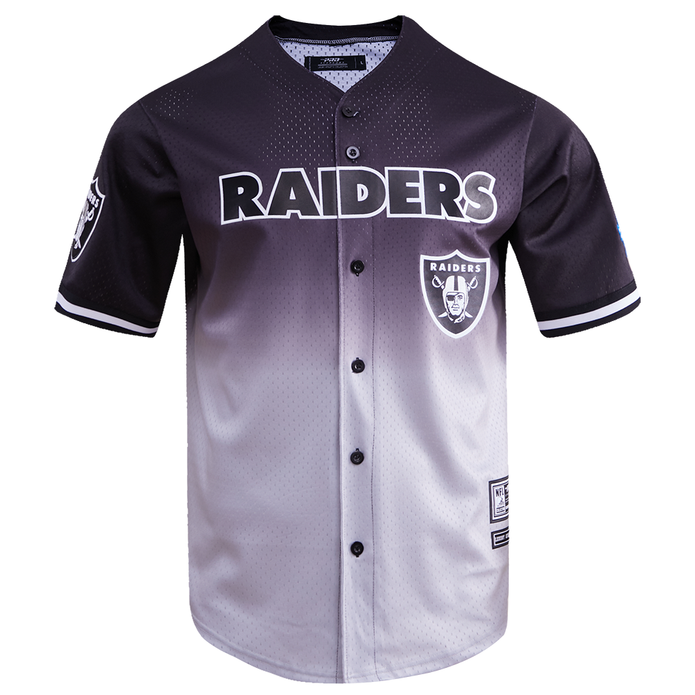 Las Vegas Raiders Men's Pro Standard Black and White Ombre Full Button ...