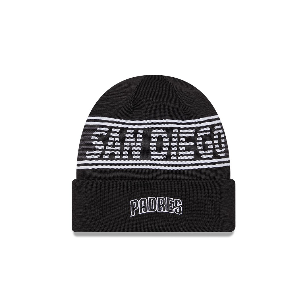 San Diego Padres Adult New Era Black and White Knit Sport Beanie