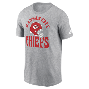 Kansas City Chiefs Mens Grey Nike Essential T Shirt With Retro Logo 9455