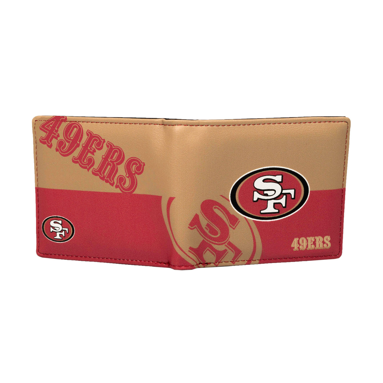 San Francisco 49ers Mens Gold and Red Bifold Wallet with Team Logo by ...
