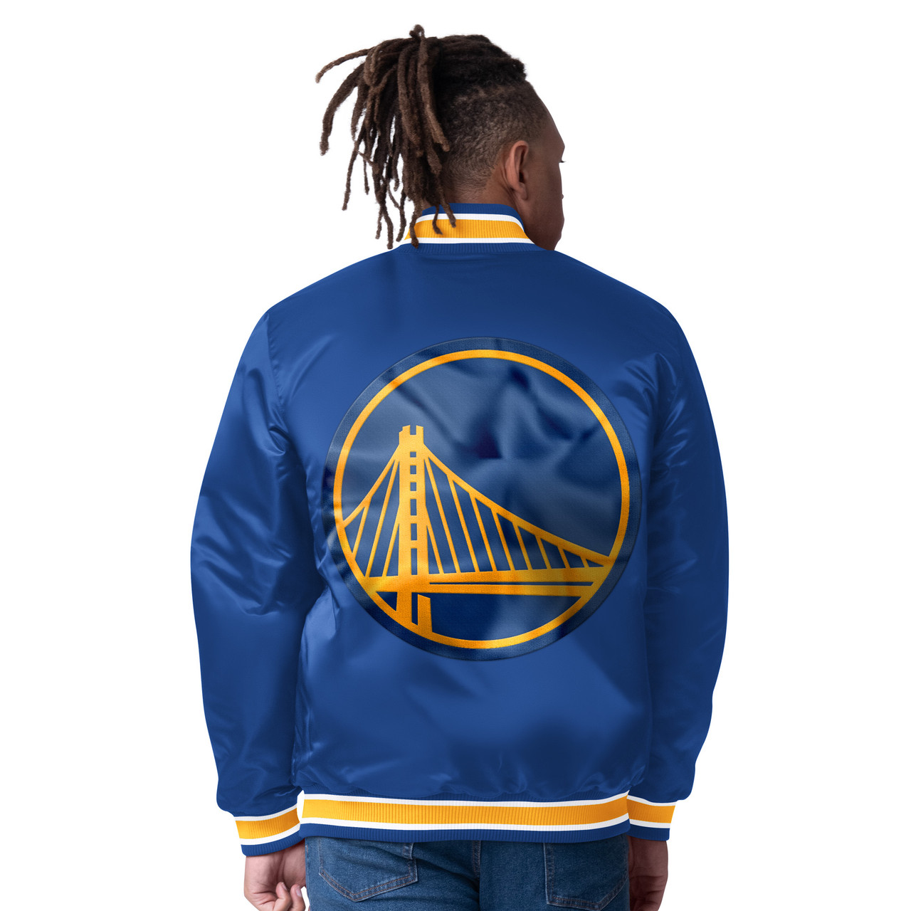 Golden State Warriors Mens Blue and Black Closer Reversible Varsity ...