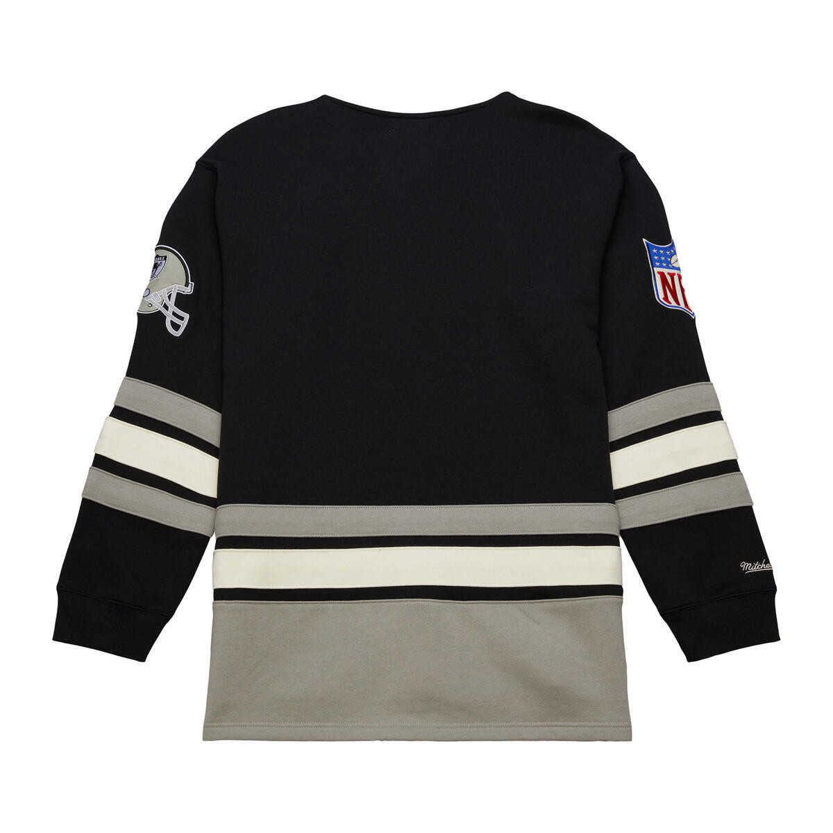 Las Vegas Raiders Three Color Heritage Lace Up Crew with Center Logo by ...