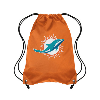 Miami Dolphins Orange Drawstring Bag with Large Team Logo by Forever ...