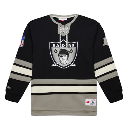 Las Vegas Raiders Three Color Heritage Lace Up Crew with Center Logo by ...