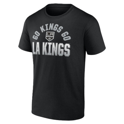 Los Angeles Kings Mens Black Short Sleeve Slogan Cotton Tee with Name Logo