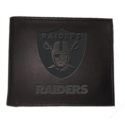 Las Vegas Raiders Black Leather Bi-Fold Wallet with Embossed Logo by ...