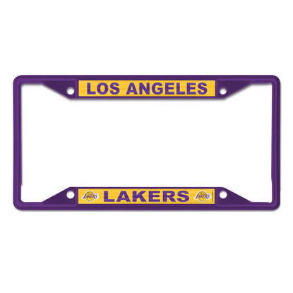 Los Angeles Lakers Purple Inlaid Chrome License Plate Frame with Glossy ...
