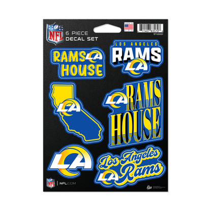 Los Angeles Rams Six Piece Assorted Decal Set with Logos Wordmark and ...