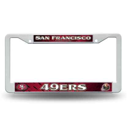 San Francisco 49ers White Plastic License Plate Frame by Rico