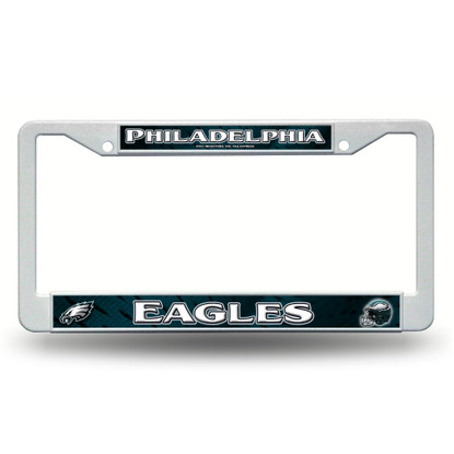 Philadephia Eagles White and Green Plastic License Plate Frame by Rico