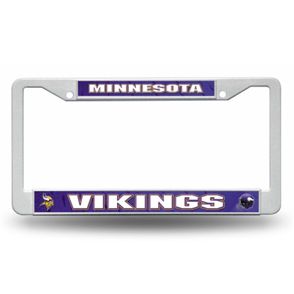 Minnesota Vikings White and Purple Plastic License Plate Frame by Rico