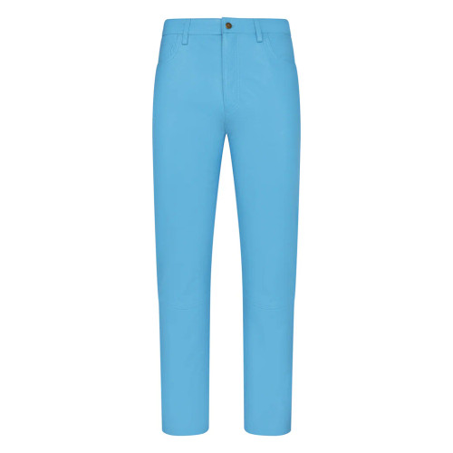 123-Leather Pants(Light Blue) - GQ Gentlemen's Quarters Fashion By GQ