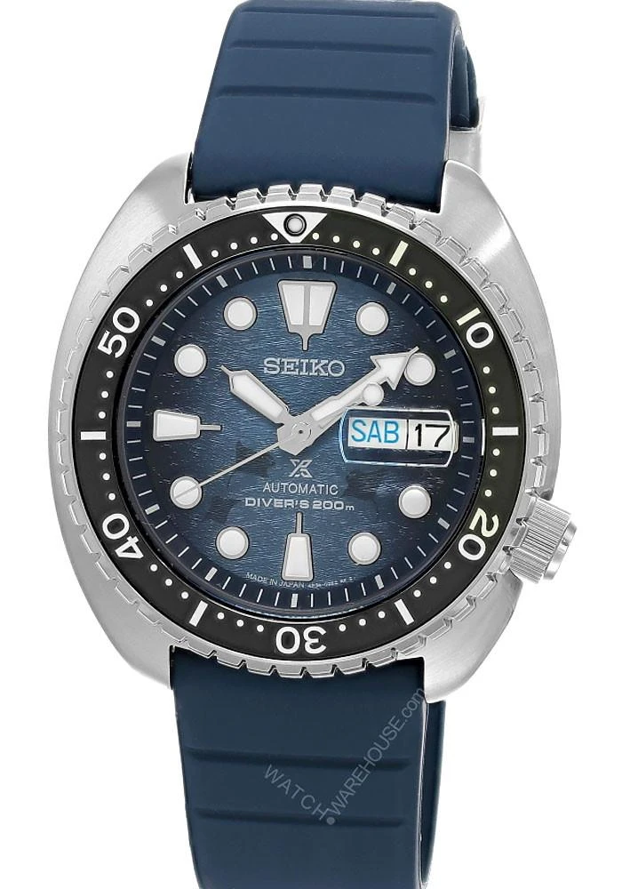 SEIKO Prospex Automatic 45MM Diver's Manta Ray Blue Dial Silicone Strap ...