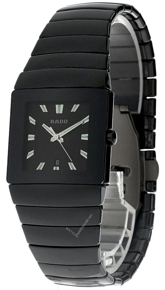 RADO Sintra Quartz BLK Luminous Dial Ceramic Men's Watch R13335182 ...