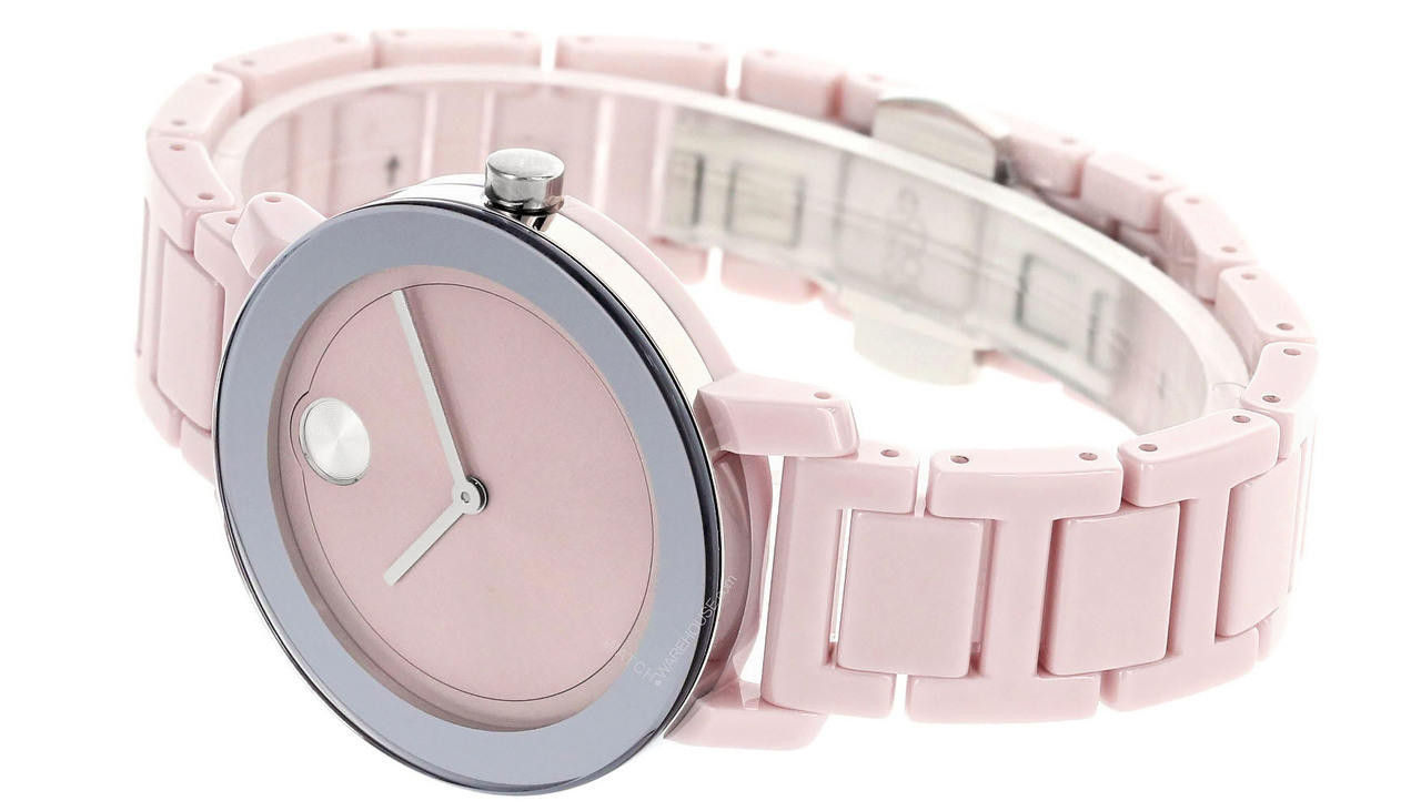 MOVADO BOLD Evolution 36MM Blush Dial Pink Ceramic Women's Watch ...