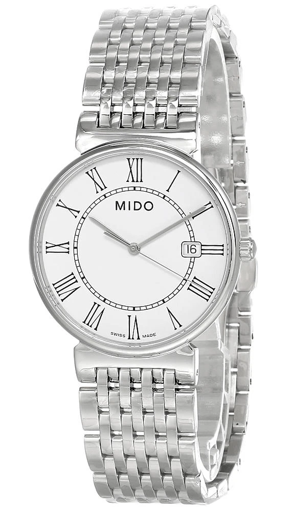 MIDO Dorada 34MM S-Steel White Dial Date Display Men's Watch M1130.4.26 ...