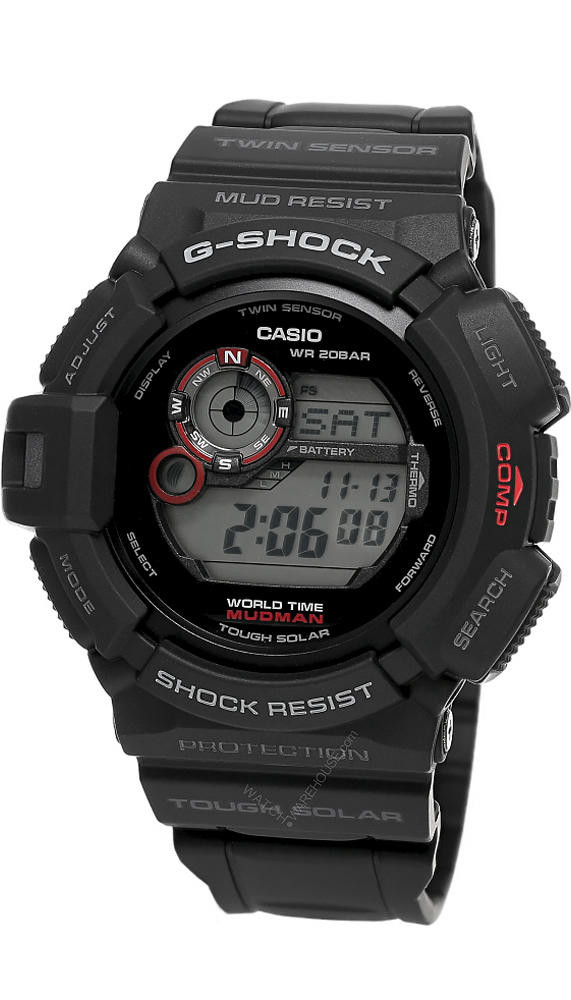 CASIO G-SHOCK Mudman Digital World Timer Alarm Men's Watch G9300-1