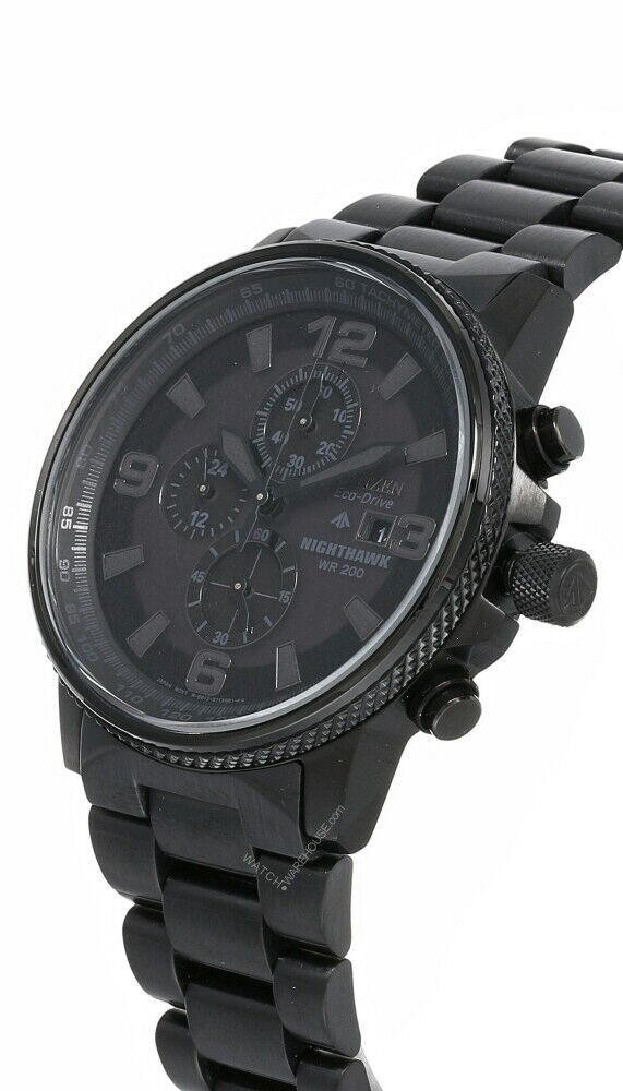 CITIZEN Nighthawk Chronograph 42 MM Black SS Men's Watch CA0295-58E ...