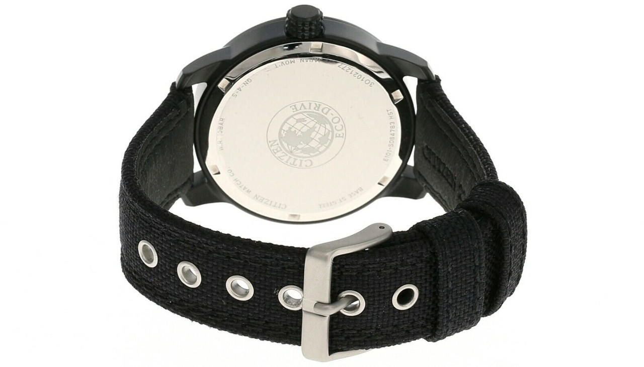 CITIZEN Chandler Eco-Drive Black Dial Canvas Strap Men's Watch BM8475 ...