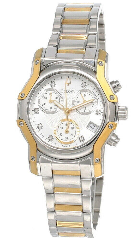New Bulova White Dial 2-Tone SS Men's Watch 98G85