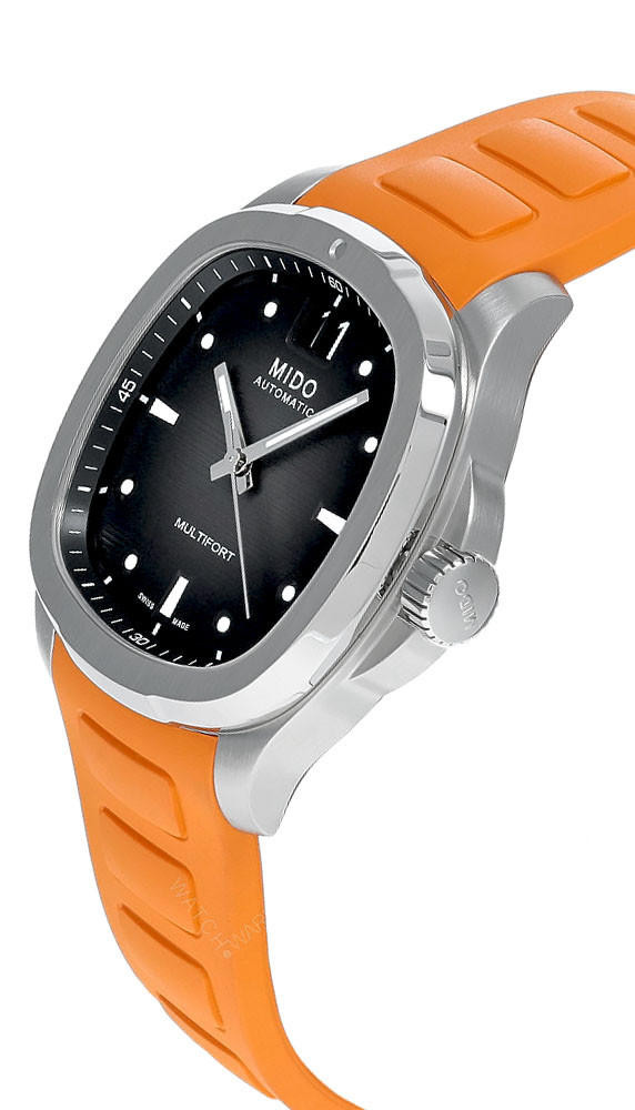 MIDO Multifort TV Big Date 40MM Orange Rubber Men's Watch M049.526.17 ...