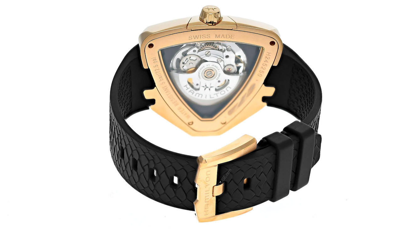 HAMILTON Ventura Elvis80 AUTO Skeleton Rubber Men's Watch H24525332 ...