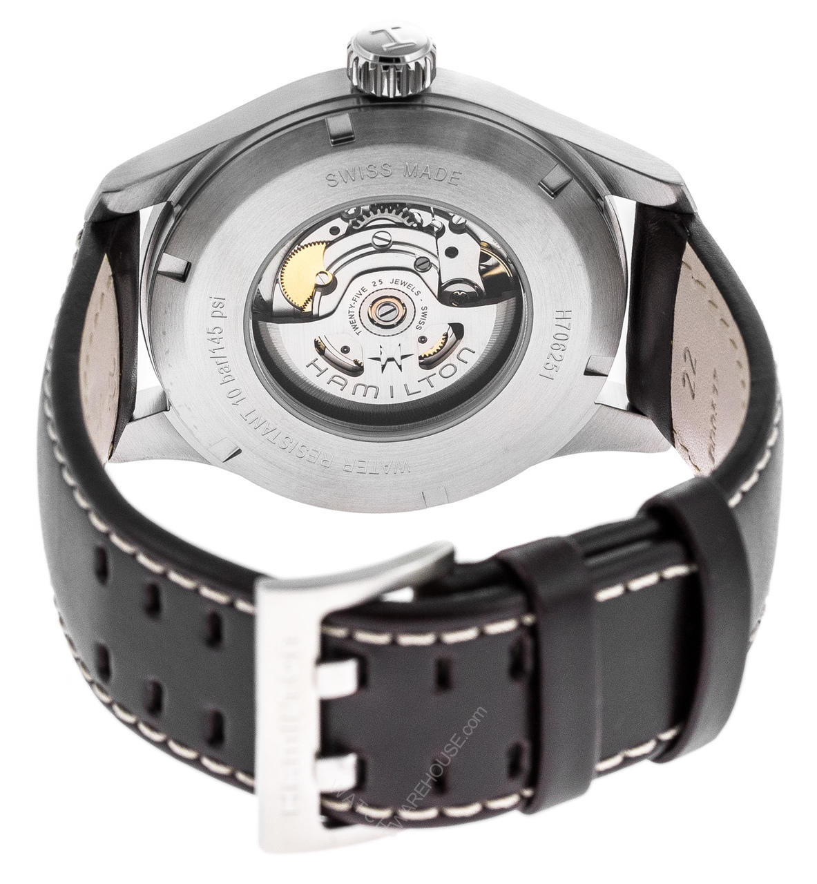 HAMILTON Khaki Field BLK Dial AUTO BRN Leather Men's Watch H70625533 ...