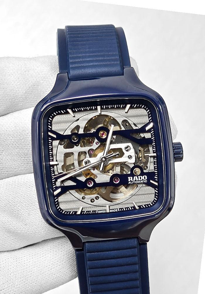 RADO True Square Automatic 38MM Skeleton Dial Blue Men's Watch ...
