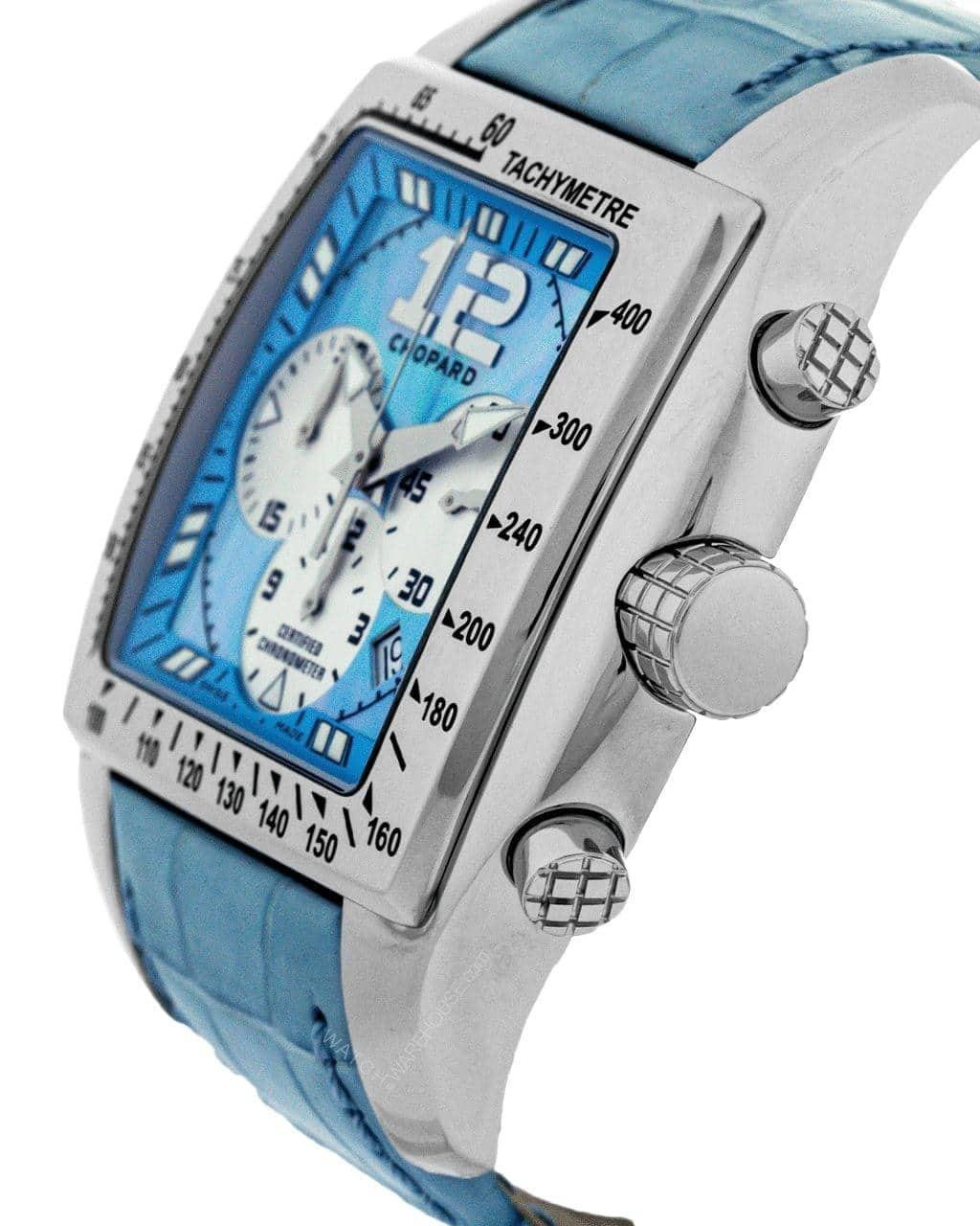 168961-3001 Chopard TWO O TEN Tycoon Blue Dial Blue Leather Men Watch