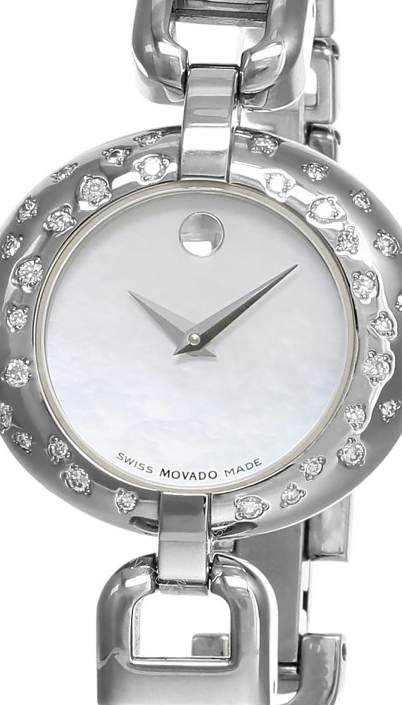 MOVADO Vivo Diamond SS Black Dial Bangle Women's Watch 0605779 | Fast ...