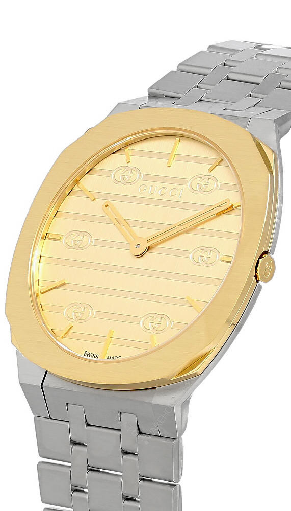 GUCCI Quartz S-Steel Black Dial Two-Tone Unisex Watch 9000M | Fast ...