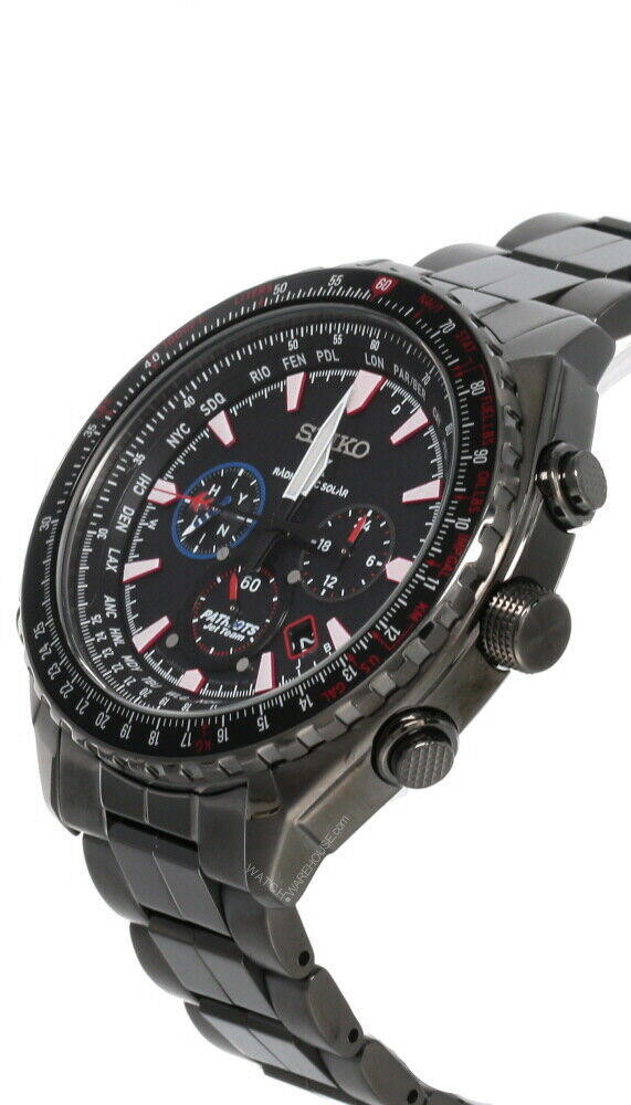Seiko Premier Kinetic Direct Drive Black Dial SS Men's Watch SRG001