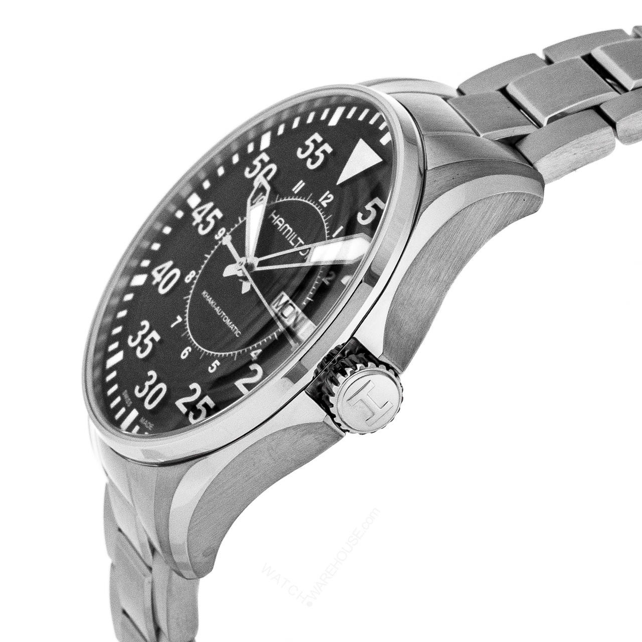 Hamilton Khaki Pilot 46mm Black Dial Automatic Men's Watch H64725531 ...