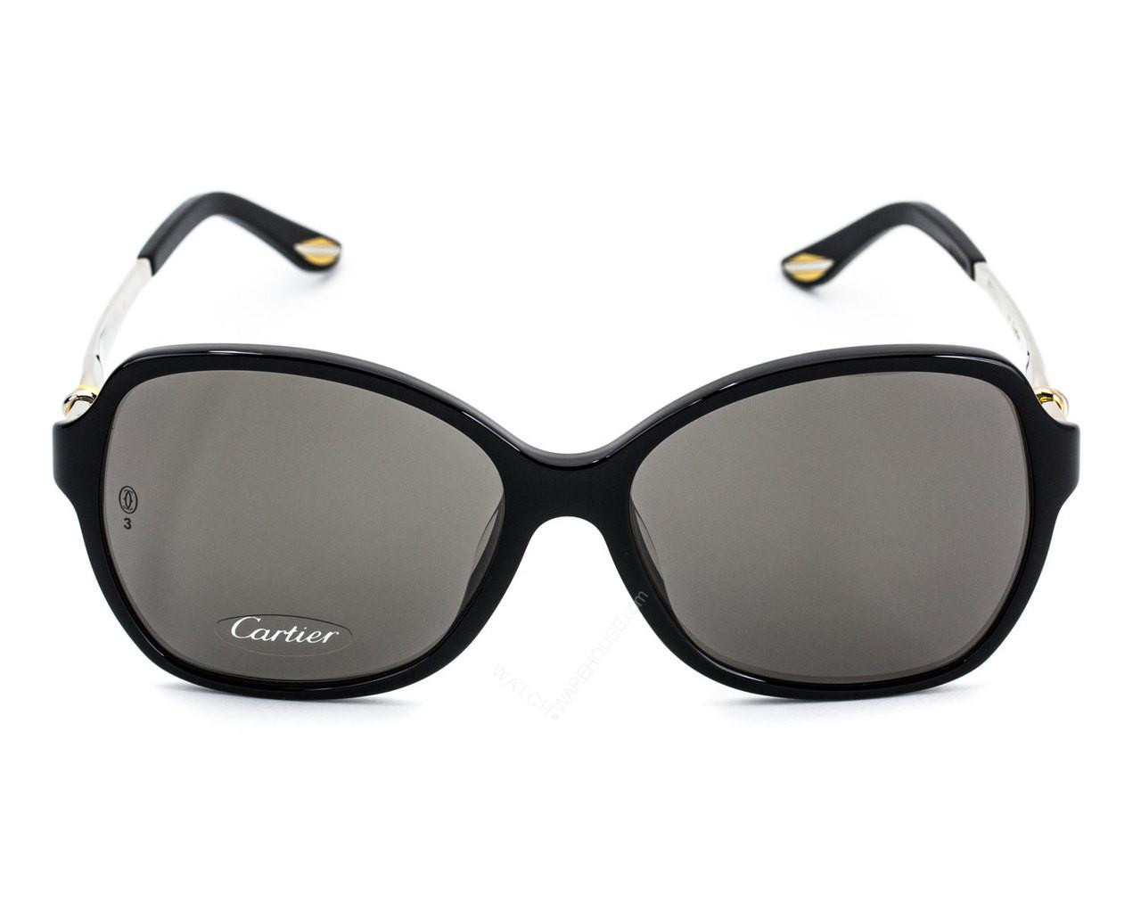 CARTIER Trinity Black Composite Gray Lens Women's Sunglasses T8201069 ...