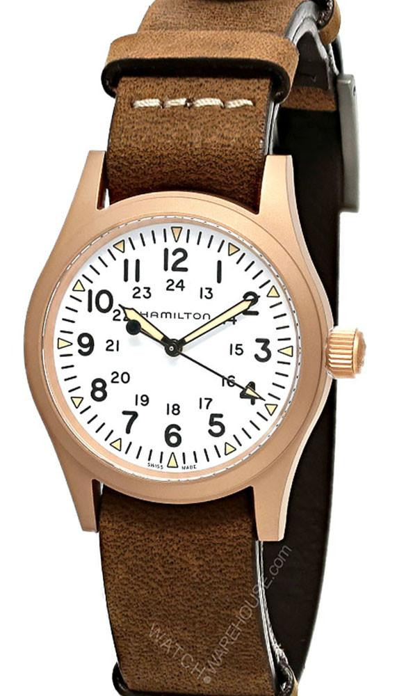 HAMILTON Khaki Field Mechanical Bronze 38MM Brown Leather Men's Watch ...