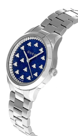 GUCCI Diamantissima 32MM Quartz SS Pink Gold Woman's Watch YA141401 ...