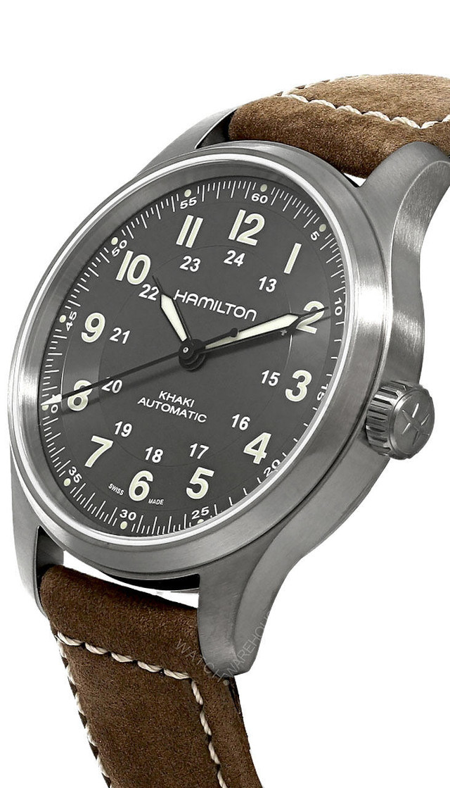 HAMILTON Khaki Pilot 42MM AUTO Day Date BLK Dial Men's Watch H64645531 ...