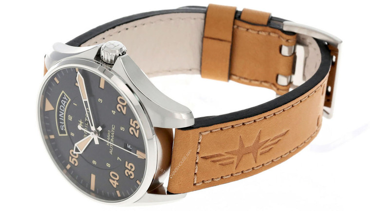 HAMILTON Khaki Pilot 42MM AUTO Day Date BLK Dial Men's Watch H64645531 ...